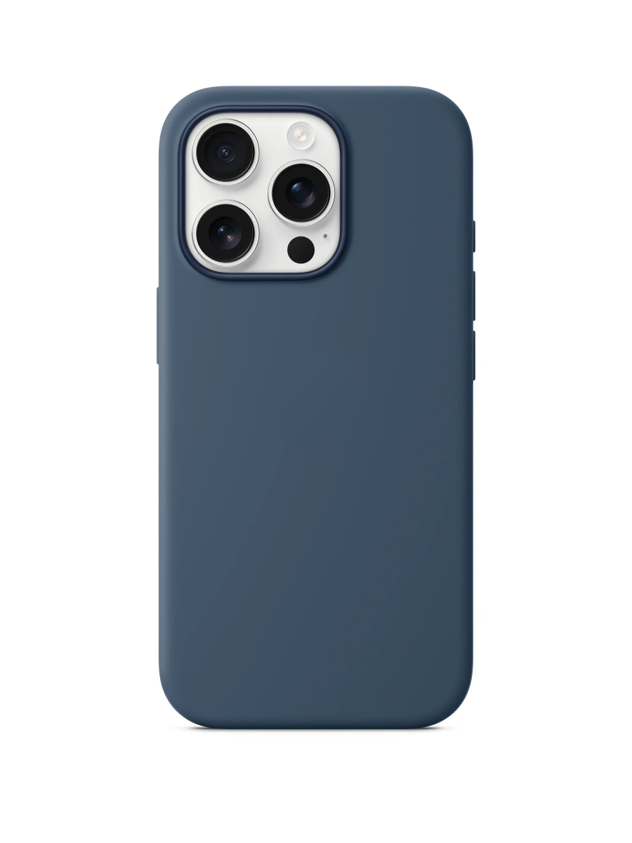 Чехол силиконовый Магсейф для iPhone 16 Pro Denim, Silicone case Магсейф для айфон 16 Про - Джинсовый