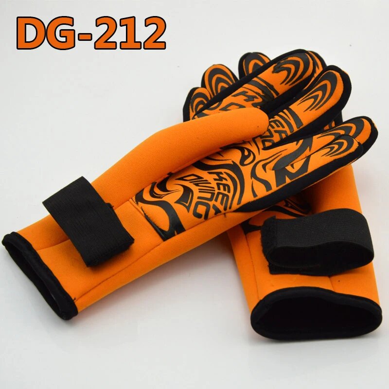 KEEP DIVING неопреновые перчатки для дайвинга DG-212 2мм Оранжевый, Оранжевый, М