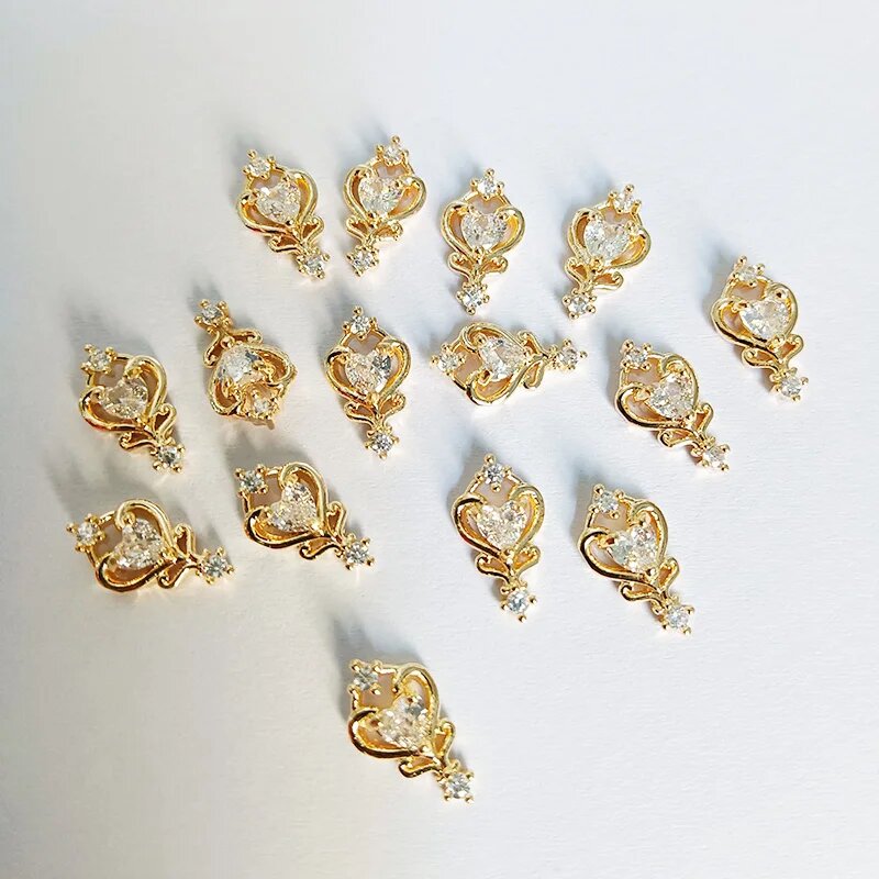 2 шт, маникюрные украшения в стиле Сейлор Мун, 3D циркон, бриллиант, украшение для дизайна ногтей, японский металлический циркон, красивые аксессуары для ногтей для девочек