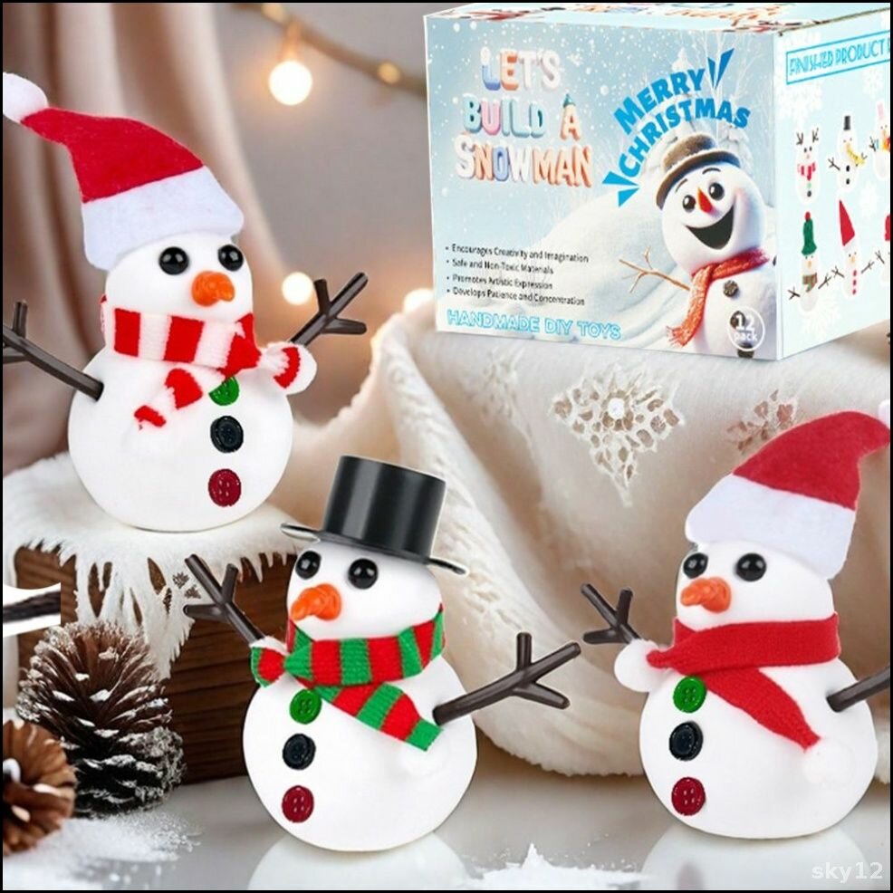 Эксклюзивный комплект для лепки Snowman Crafts с полимерной глиной для создания игрушечного снеговика своими руками