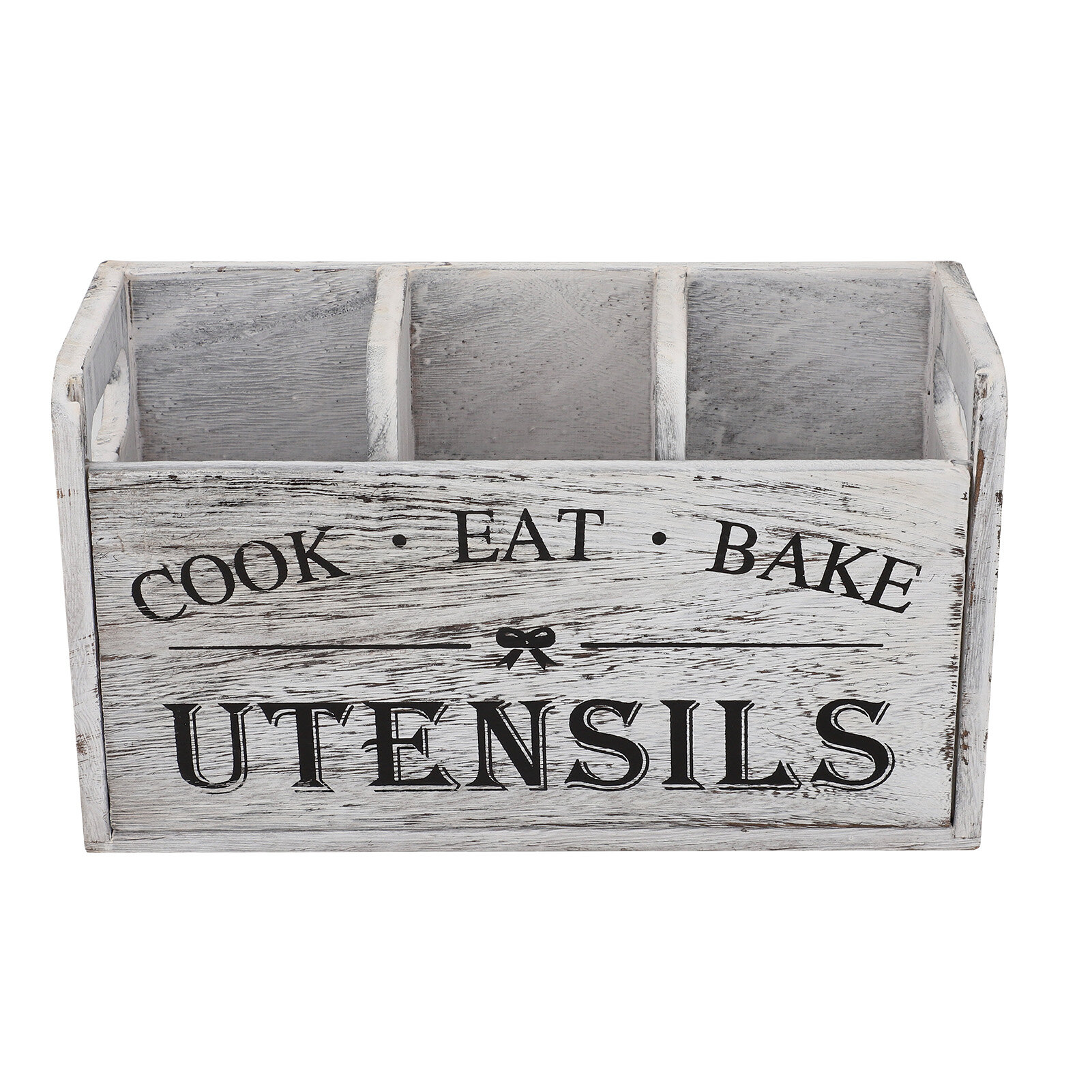 Держатель посуды с 3 отсеками столешница деревянная организация для хранения фермерского дома декор кухонный декор белый