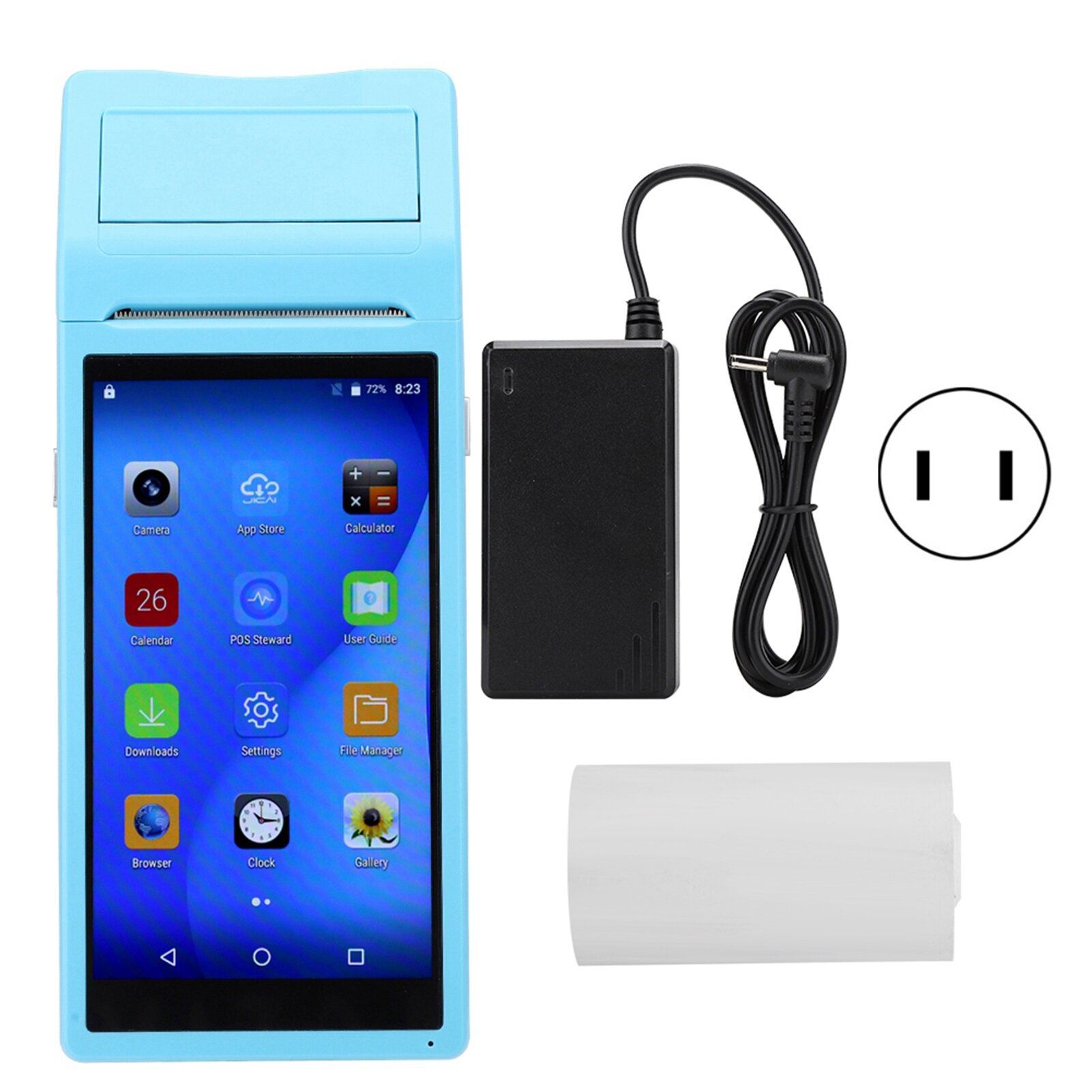 Q2P 58MM Bluetooth Printer for Android IOS Smartphones 3G Quad Core 2+16G Blue