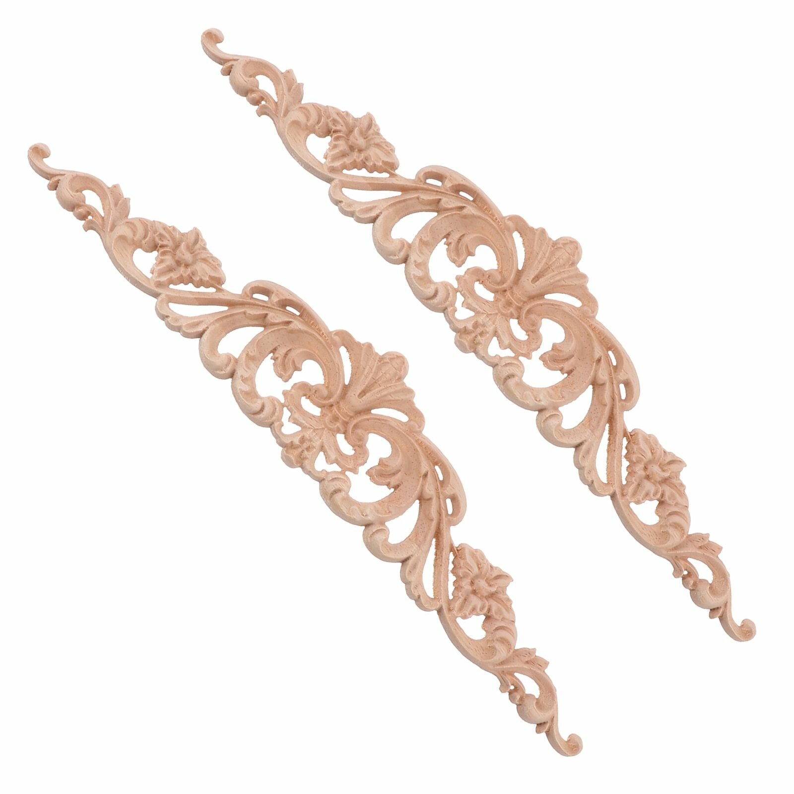 Набор резных деревянных цветочных аппликаций для мебели и интерьера, 2 шт светло-коричневые 3063 см ручная резьба, европейский декор мебели и домашний уют