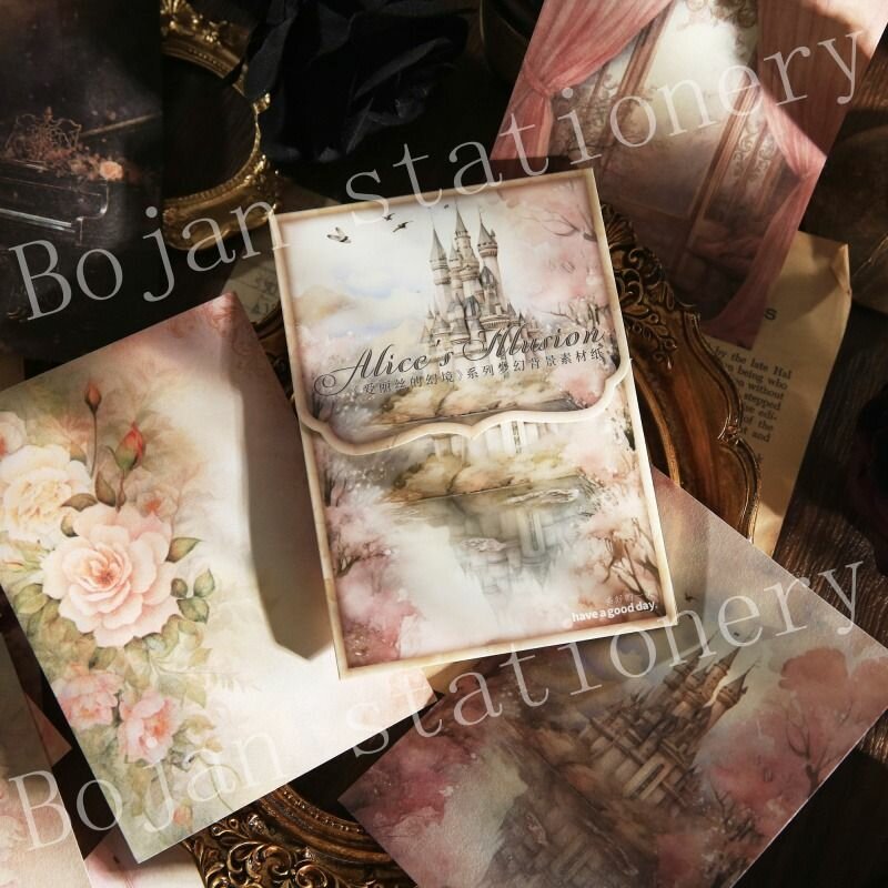 Бумага для скрапбукинга Mr.paper, 50 листов в наборе, ретро корт с цветочными и животными мотивами, для украшения блокнотов, стен и записок