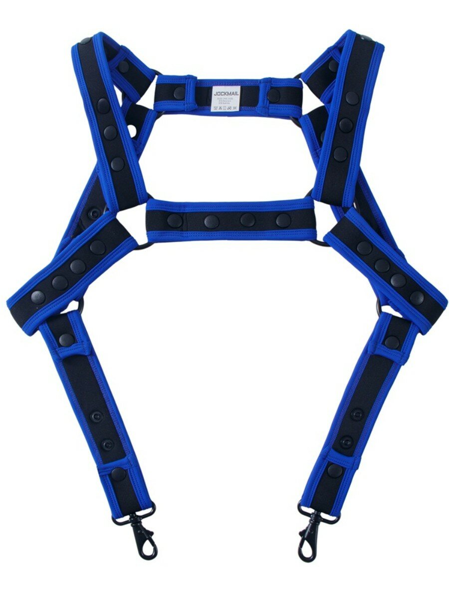 Портупея мужская JOCKMAIL JM993-9, синяя, неопрен, спандекс, размер 46-52