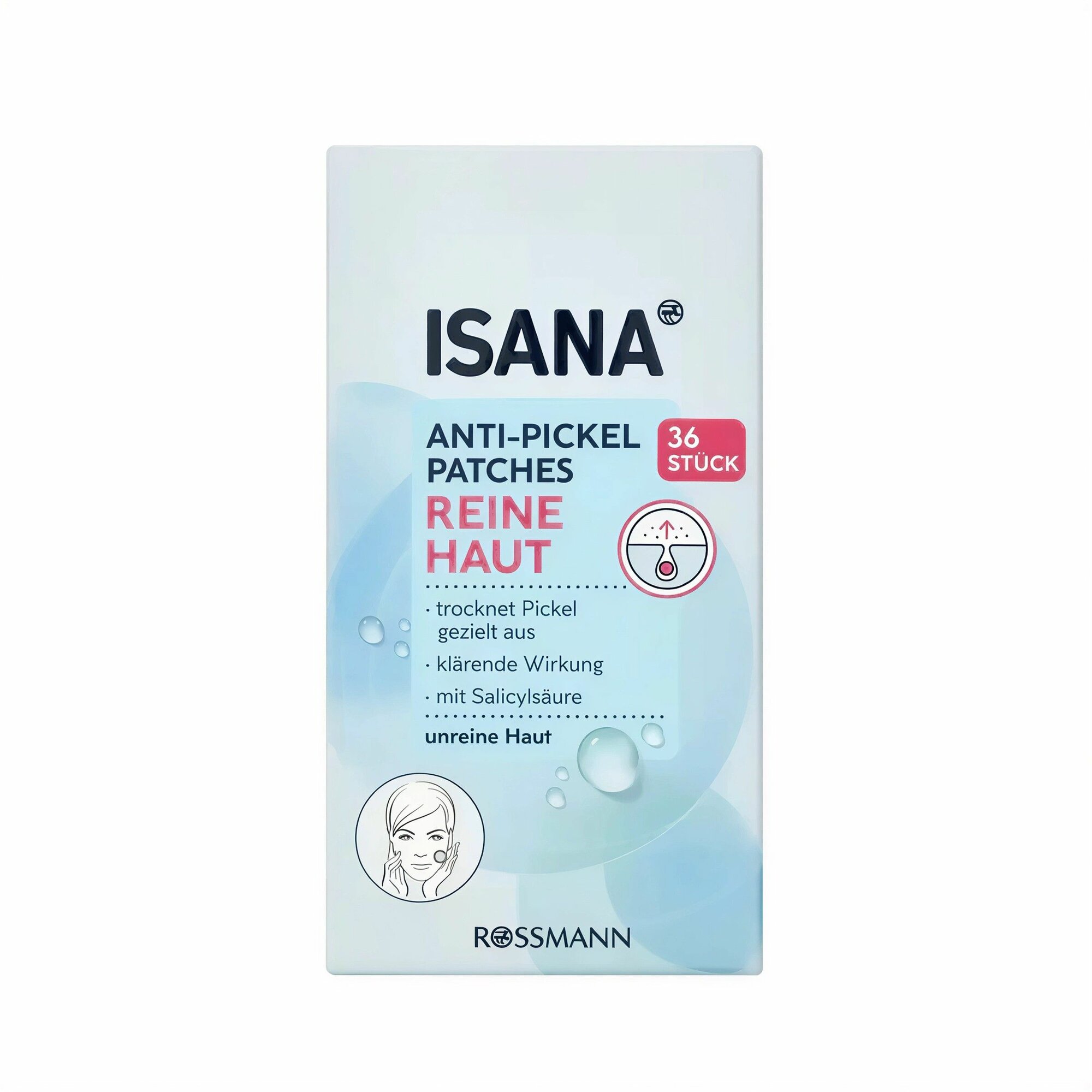 Патчи от прыщей ISANA - Reine Haut, с салициловой кислотой, 1уп - 36шт