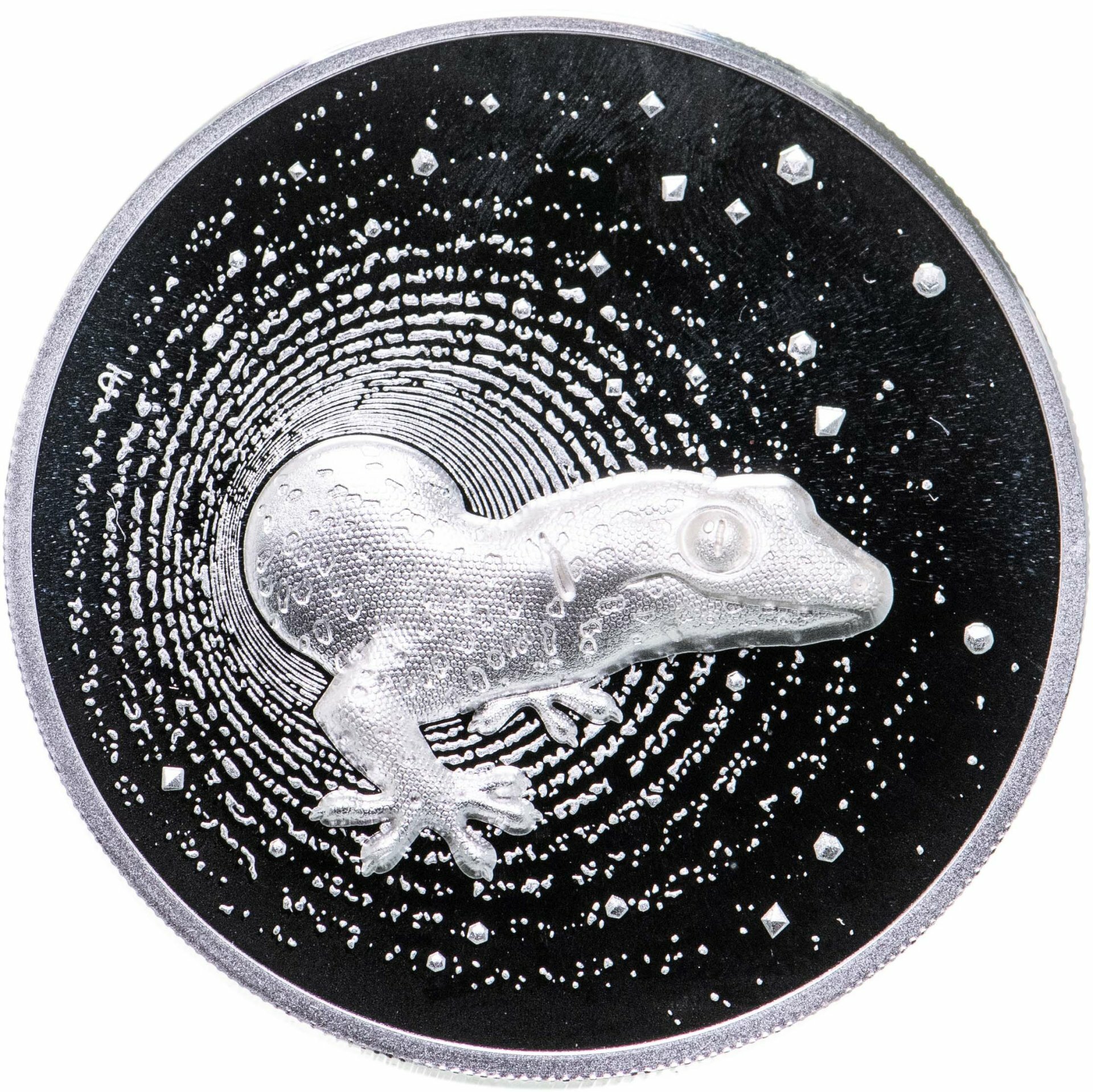 Камерун 2000 франков 2023 "Геккон" в футляре с сертификатом, Серебро 999, в сохранности Proof