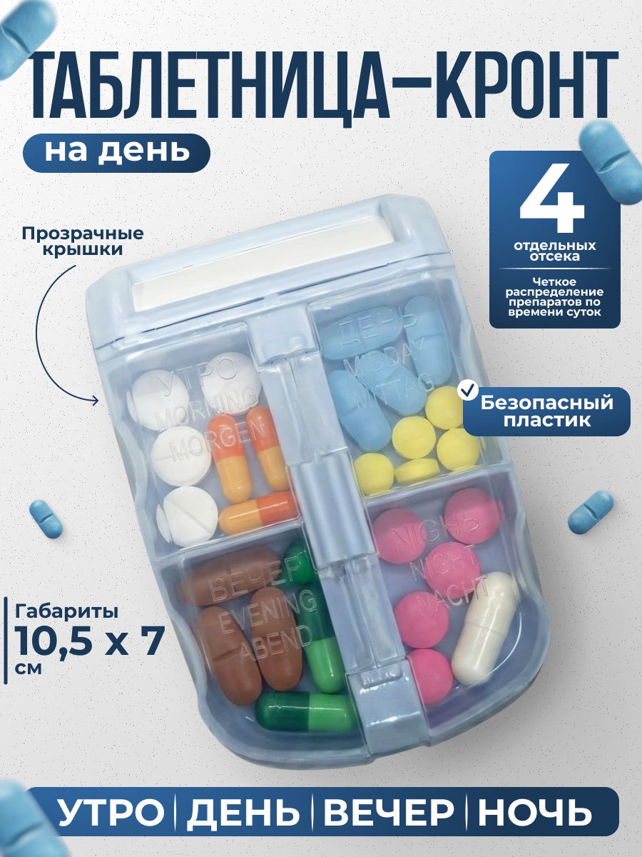 Пенал для лекарственных препаратов Таблетница-Кронт по ТУ9398-025-11769436-2006