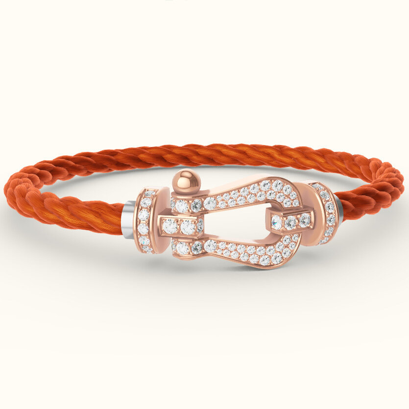 Браслет с пряжкой в виде подковы, красный шнур, парный стиль для мужчин и женщин, электропокрытие 18К розового золота, браслет на удачу по знаку зодиака, DIY