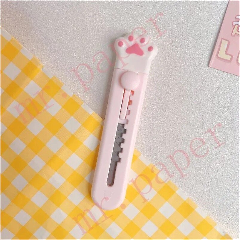 Нож канцелярский, Mr.paper, 1 шт, милый дизайн кошачьей лапки, острый, удобный, можно использовать для резки бумаги, экспресс-распаковки