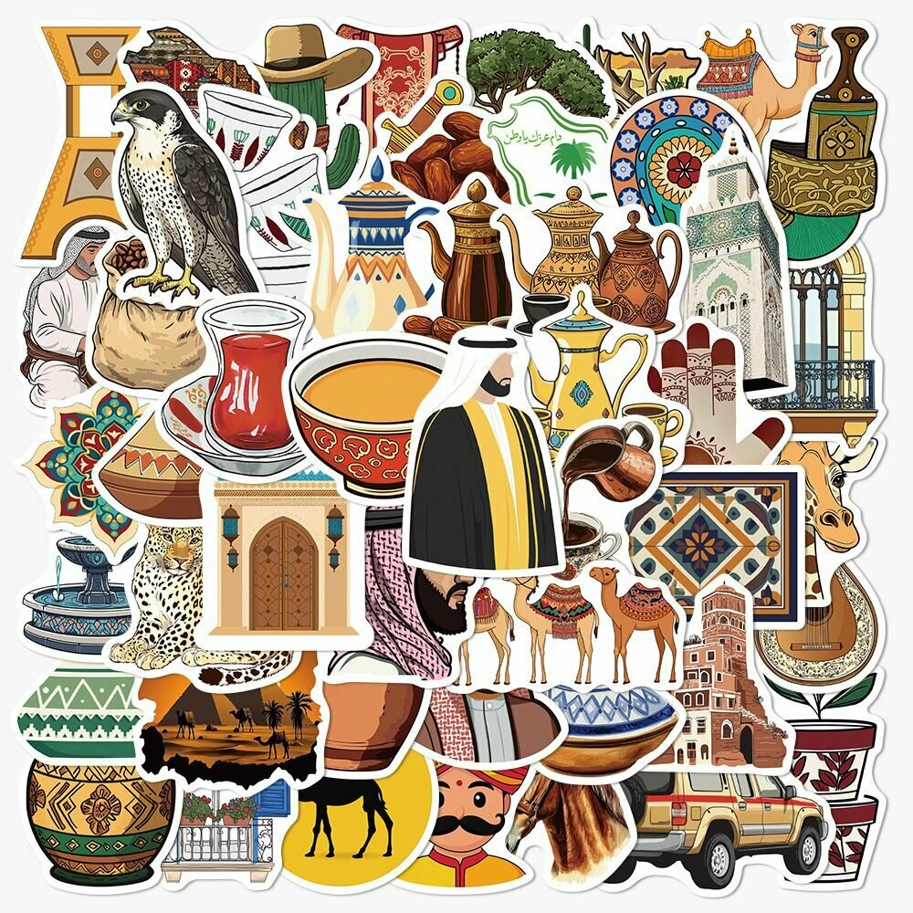50 наклеек в стиле ближневосточного искусства