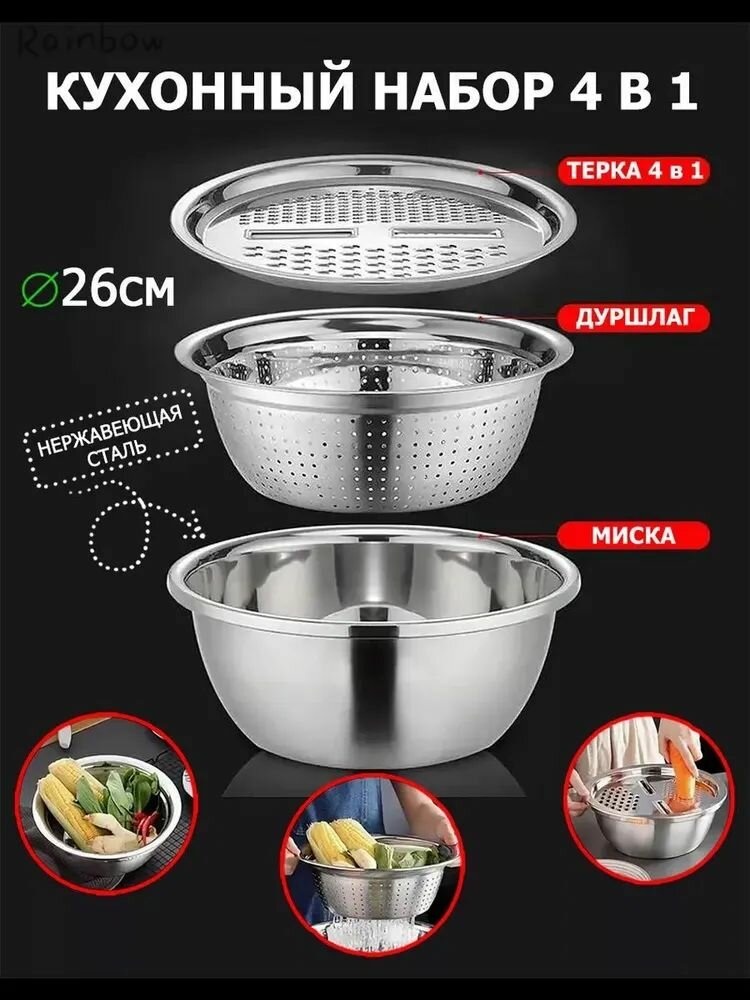 Кухонный набор терка дуршлаг миска