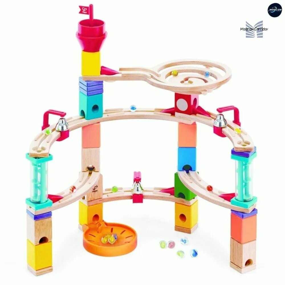 Лабиринт с шариками, деревянный, для развития моторики, белый/бирюзовый