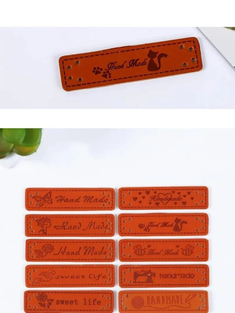 20 шт. кожаных бирок для одежды, DIY аксессуары подарков, ручная работа, этикетки ручной работы,