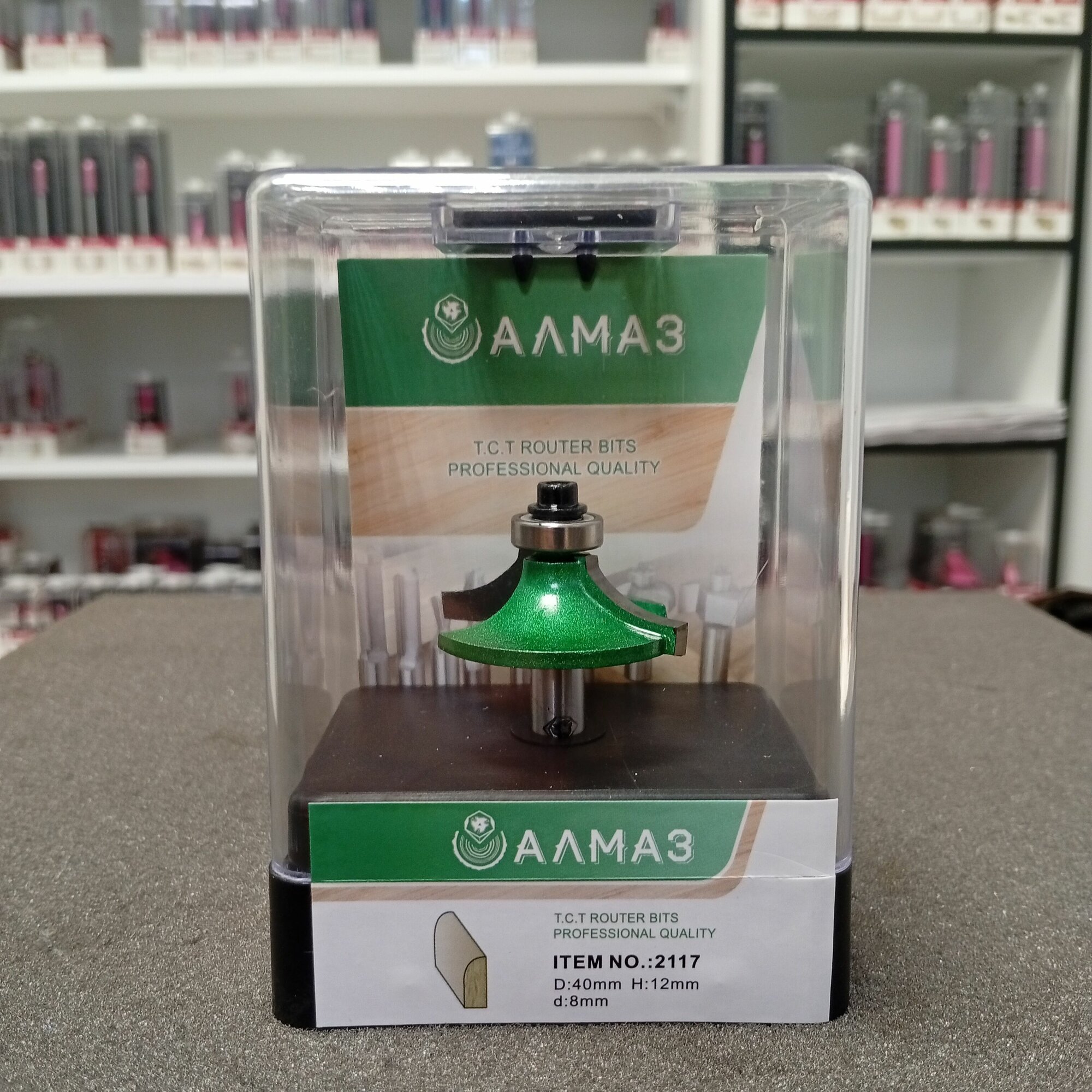 Фреза для поручня алмаз 2117 фигирейная горизонтальная D:40mm I:12mm d:8mm