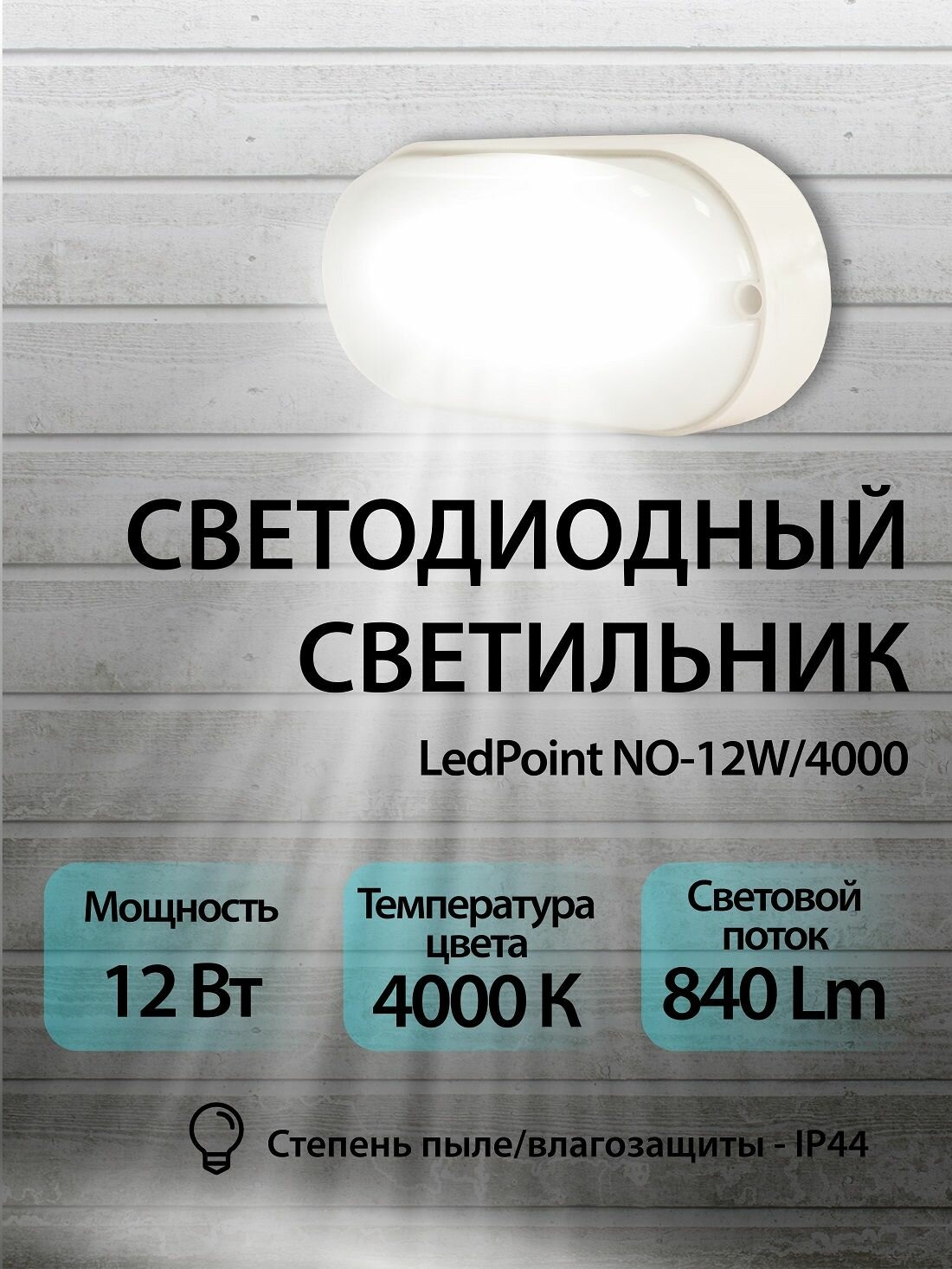Светильник светодиодный LedPoint NO-12W/4000