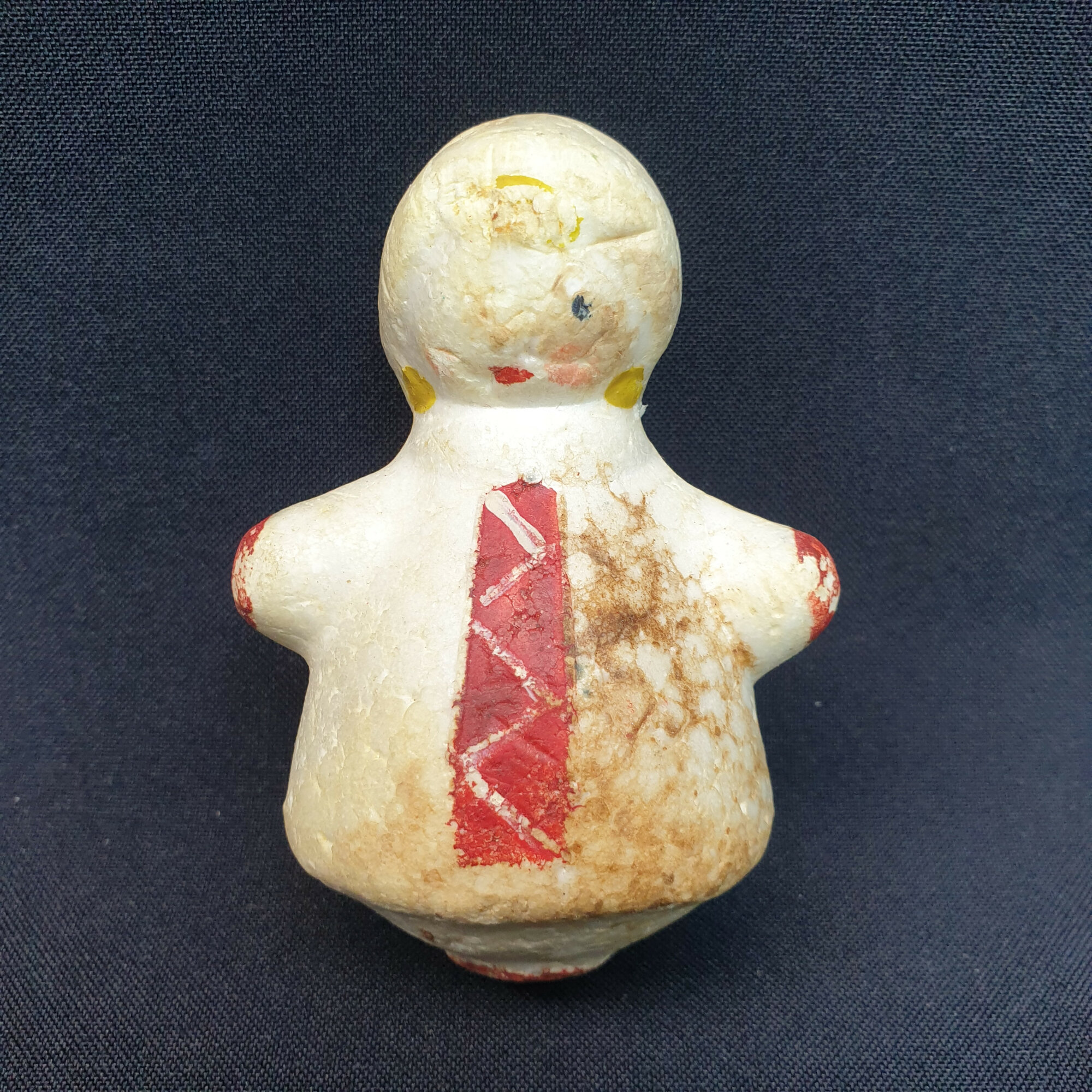 Елочная игрушка новогодняя. Винтажная фигурка девочка в шарфе, эпоха СССР, украшение на елку