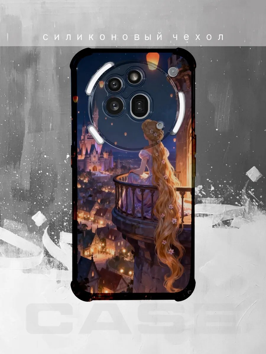 Чехол на Nothing Phone 3A Pro с принтом Рапунцель и фонарики