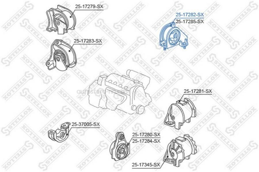 STELLOX 2517282SX подушка двигателя задняя!\ Honda Hr-V GH1/GH2/GH3/GH4 1998-2005