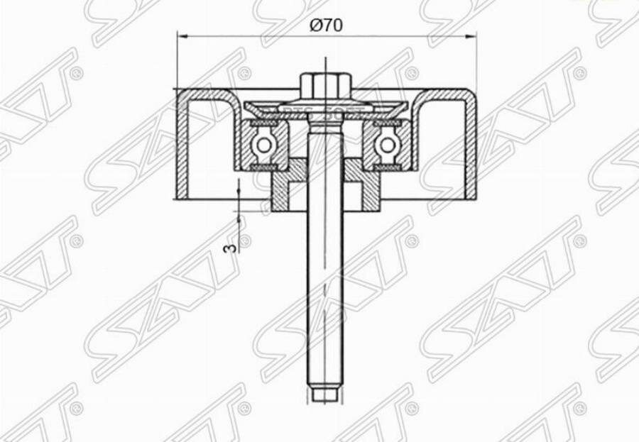 Ролик приводного ремня Mazda 3 06-13 / 6 02-12 SAT ST-LFH1-15-940 | цена за 1 шт