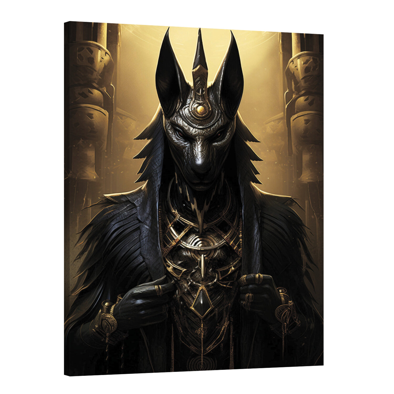 Интерьерная картина 50х70 "Анубис: страж между мирами жизни и смерти"