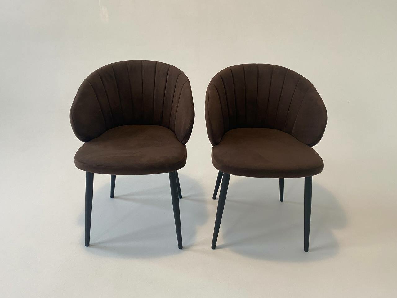 Стулья для кухни с мягким сиденьем и спинкой, коричневые, 2 шт.