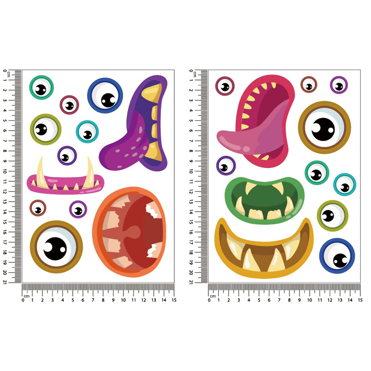 Термотрансфер на одежду Айрис 'Монстры: глаза и рот', 2 листа по 21*15 см