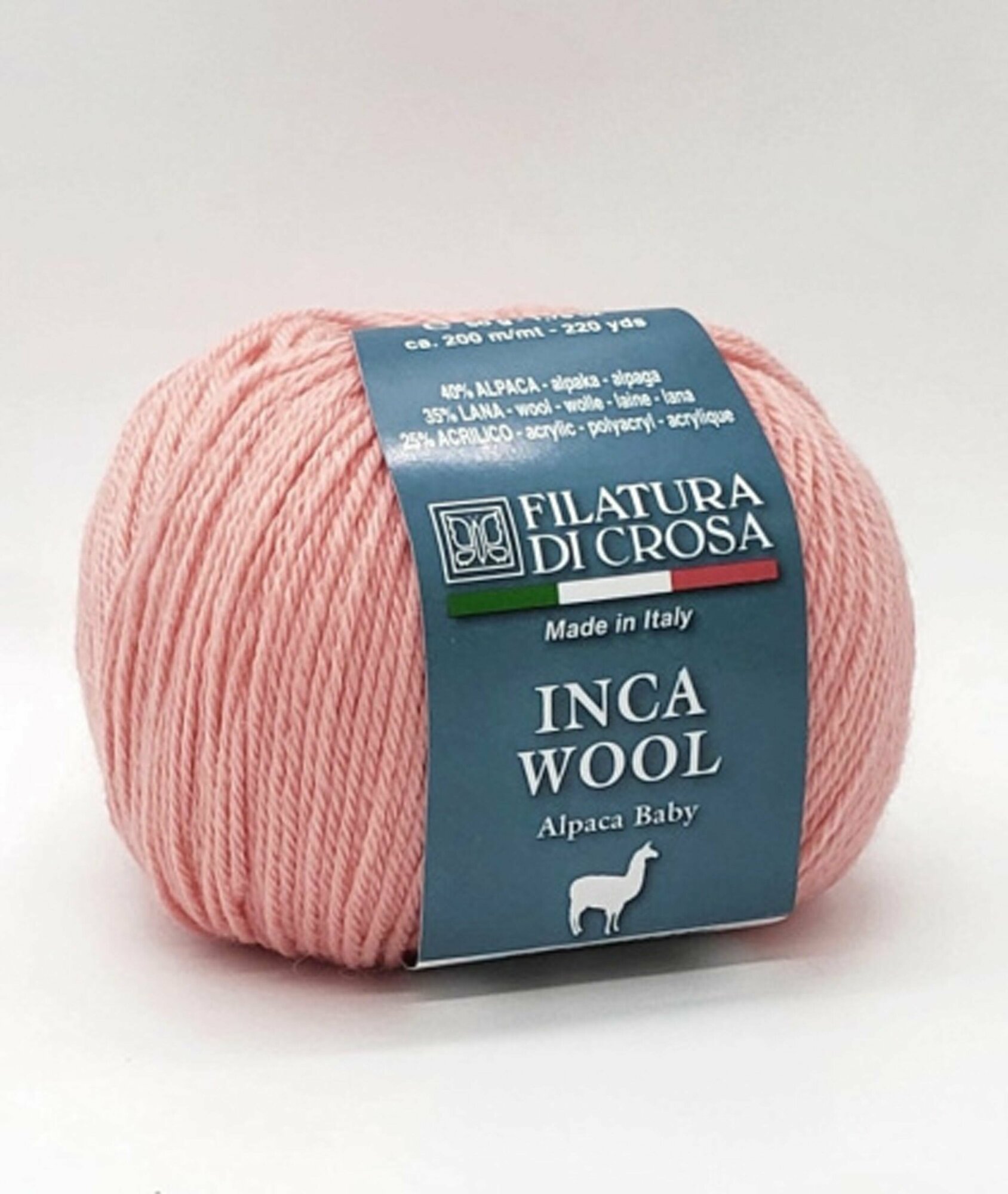 5 Мотков Пряжа Filatura Di Crosa INCA WOOL 40% Беби альпака, 35% Шерсть, 25% Полиакрил 50 гр. - 200 м. цвет 06