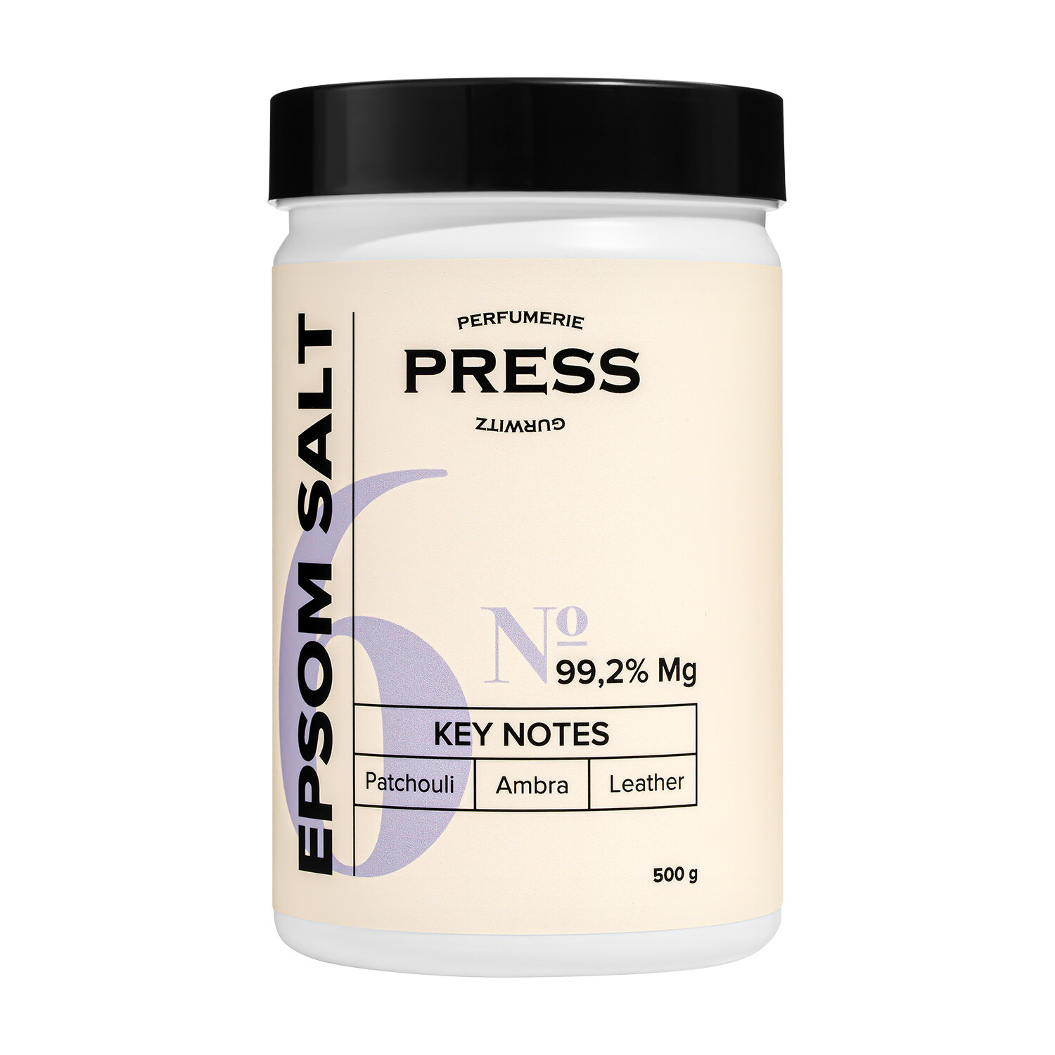 Соль английская PRESS GURWITZ PERFUMERIE с магнием аромат № 6 ноты пачули, амбры и кожи, 500 г