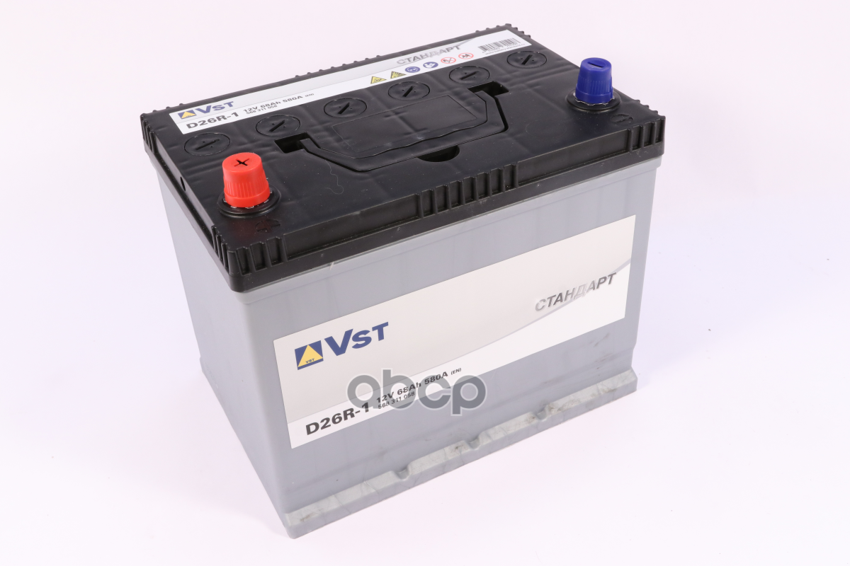 Аккумулятор 12V 68AH 580A 258х174,5х223 Полярность 1 VST арт. 568311058