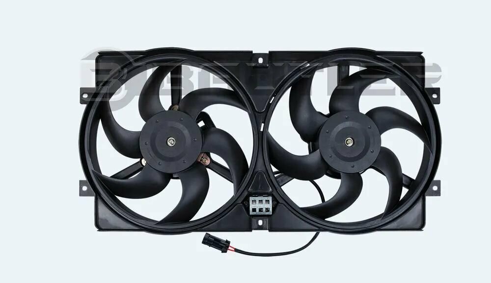 Вентилятор (мотор) охлаждения для ВАЗ 2123 Chevrolet Niva, Шевроле Нива двойной с кожухом в сборе арт BTL0023FCC