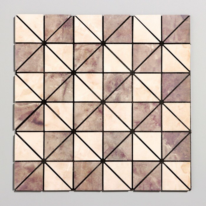 Панель самоклеящаяся 30*30см мягкая, треугольники коричневые