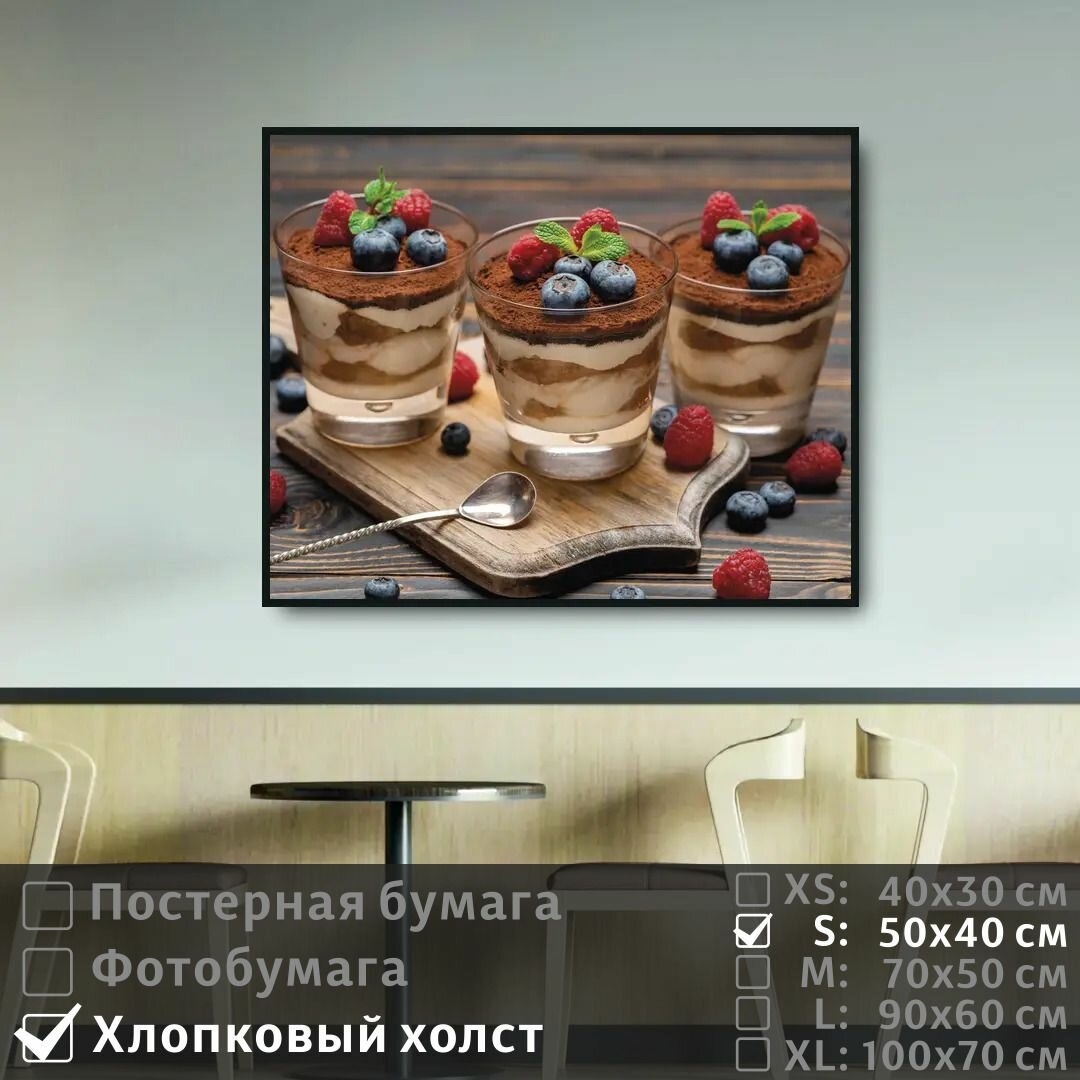 Постер на холсте Натюрморт Из Сладостей На Завтрак 50х40 см ПолиЦентр