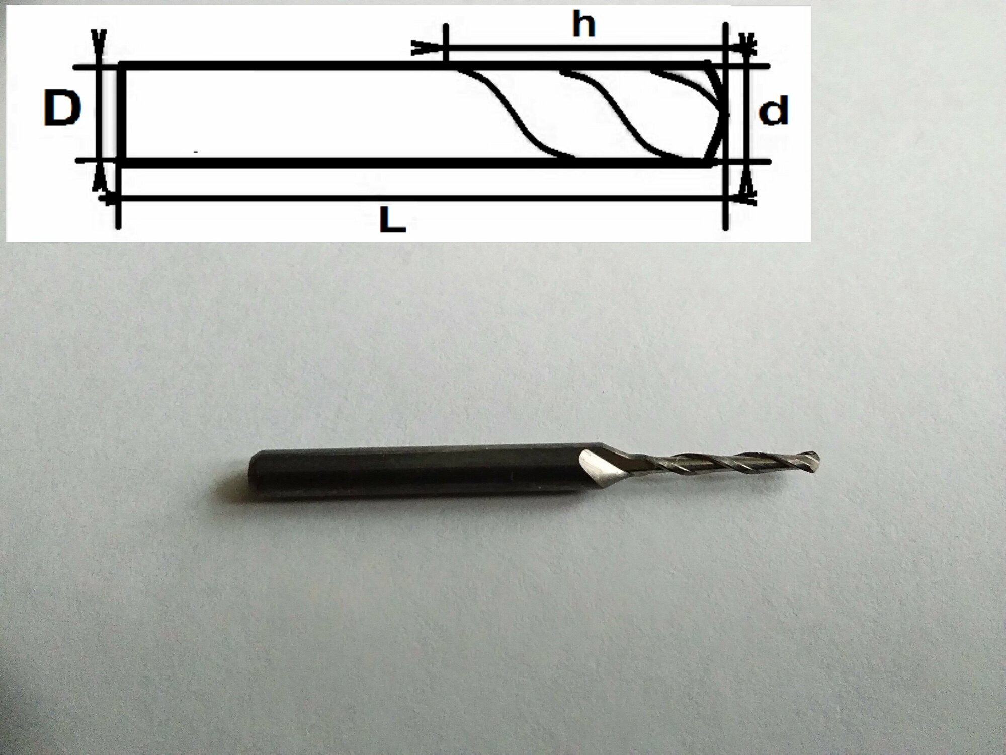 Спиральная двухзаходная сферическая (для 3D) SLQ3.1.512, d-1.5/ h-12/ D-3.175/ L-38. X series для чпу станка