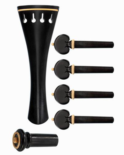 Viola accessory set Acura Meister Ultimo AS-ASRT522 - Ultimo grade viola accessory set of ebony with boxwood trim. Heart pegs, tailpiece of round design and inSight end pin.