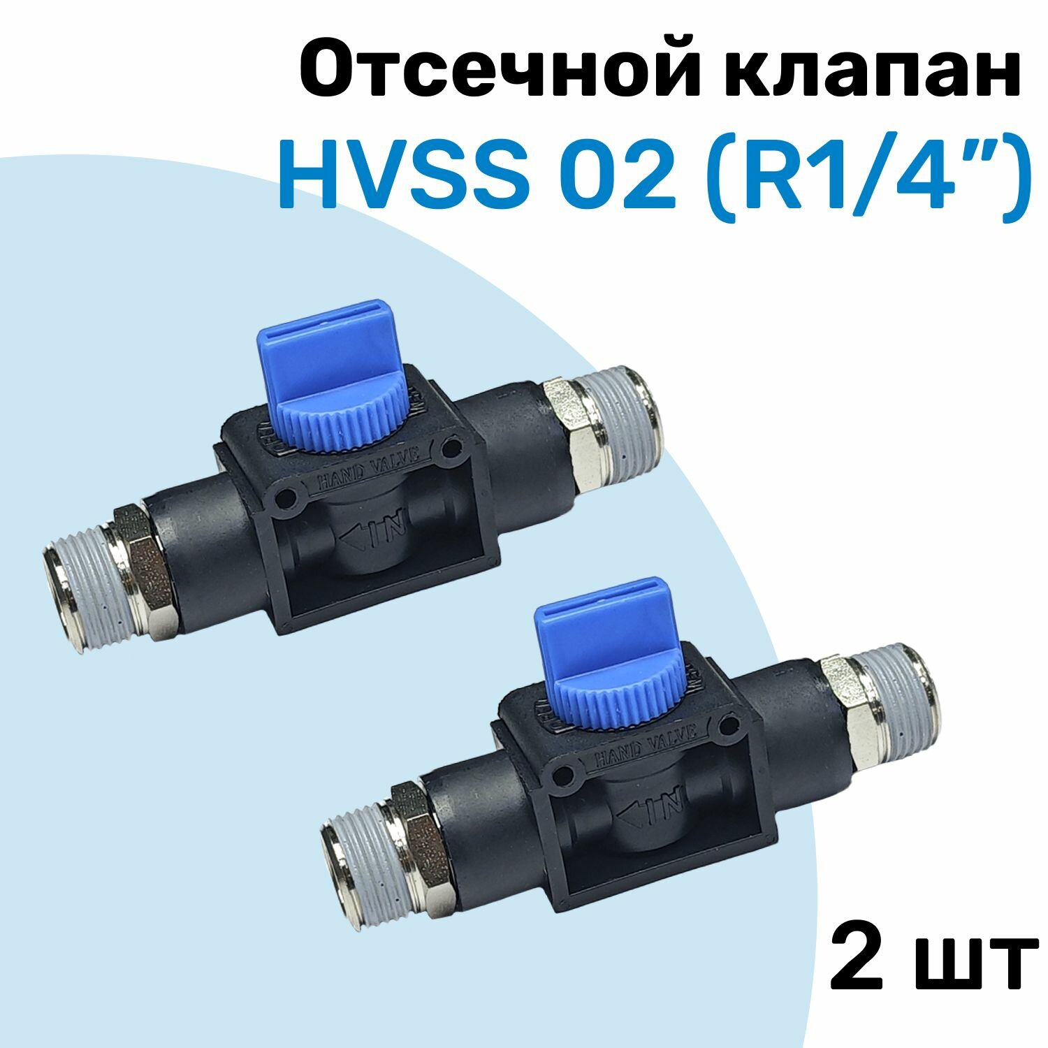 Отсечной клапан HVSS 02, R1/4", Клапан сброса давления, Пневмофитинг NBPT, Набор 2шт