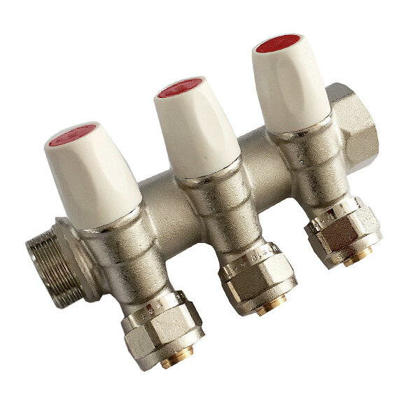 TIM Коллектор 45° регулируемый 3/4" г/ш х 16ц - 3 выхода MR135N-3/4-C-3