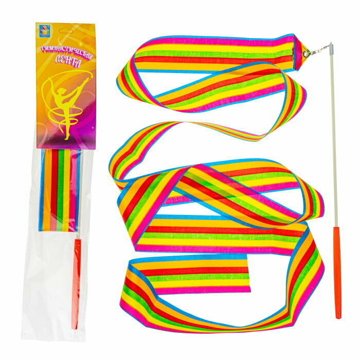 Гимнастическая лента с палочкой 2м 1TOY для художественной гимнастики