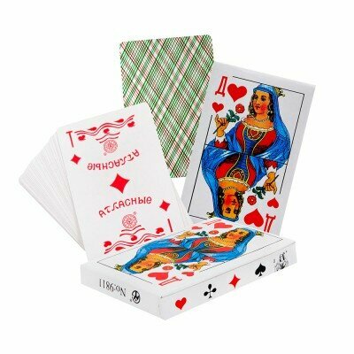 Карты игральные с пластиковым покрытием, колода карт 36, набор 2 штуки