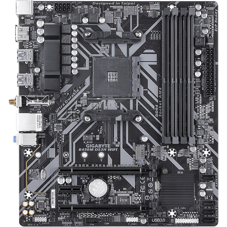 Материнская плата Gigabyte B450M DS3H Wifi — купить в интернет-магазине ...