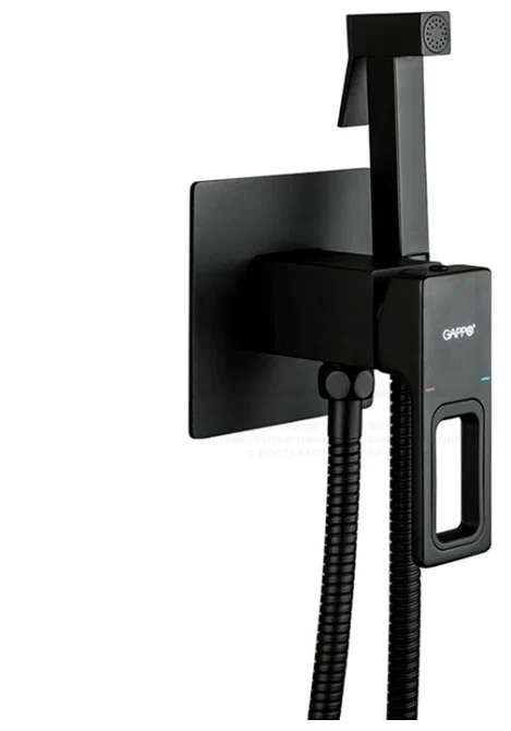 Смеситель GAPPO для биде, D35мм, встраиваемый гигиенич. со шлангом и лейкой, черный, G7217-6