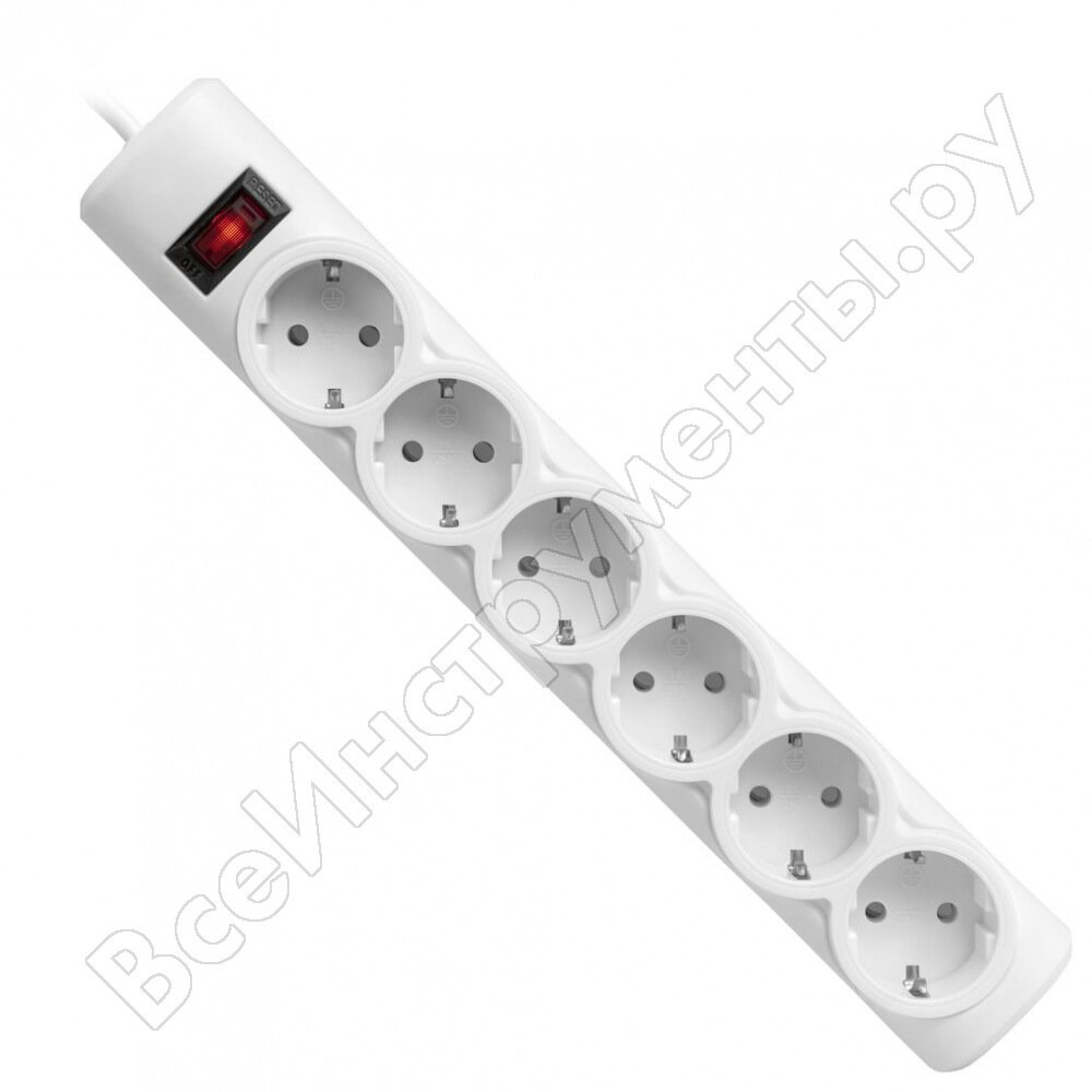 Сетевой фильтр Defender DFS 151 1,8 м, белый, 6 розеток 99489