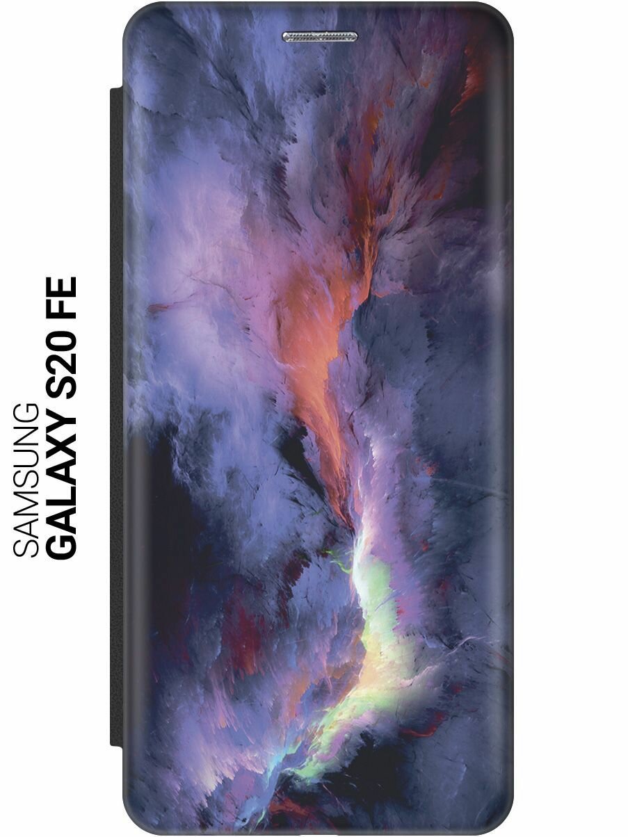 Чехол-книжка на Samsung Galaxy S20 FE, Самсунг С20 ФЕ c принтом "Гром и молния" черный
