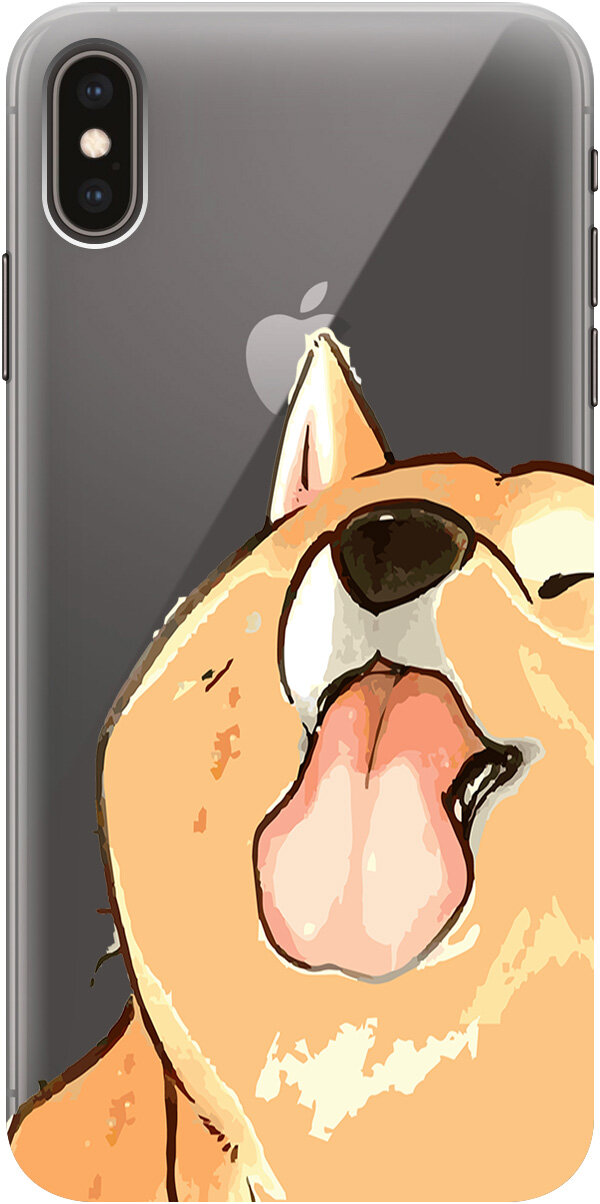 Силиконовый чехол на Apple iPhone XS Max / Эпл Айфон Икс Эс Макс с рисунком "Shiba"