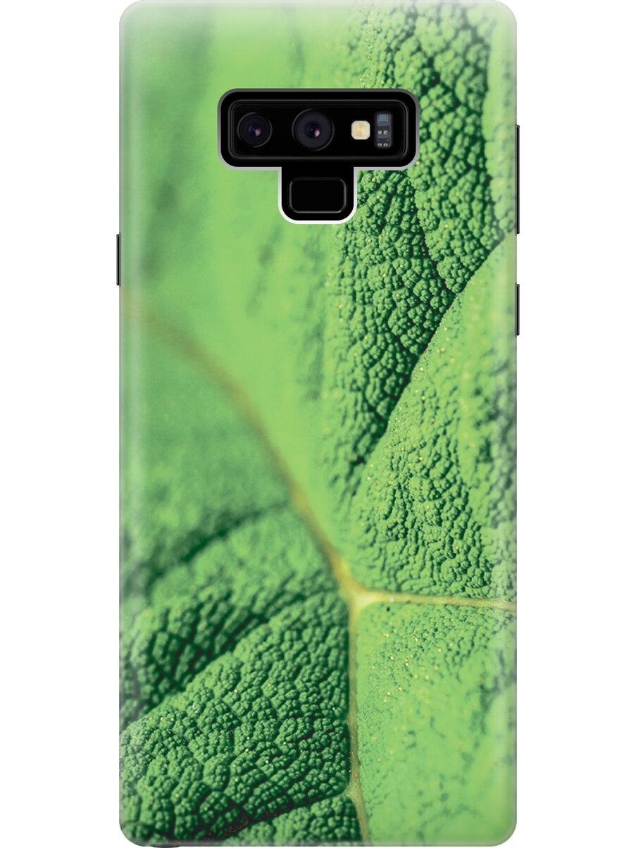 Силиконовый чехол на Samsung Galaxy Note 9, Самсунг Ноут 9 с принтом "Лист в макро"