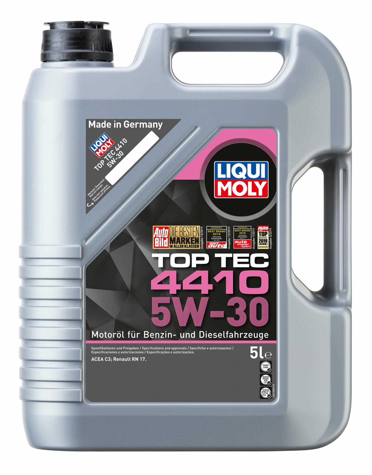 LIQUI MOLY Моторное масло Liqui Moly Top Tec 4410 5W30 hc-синтетическое 5л