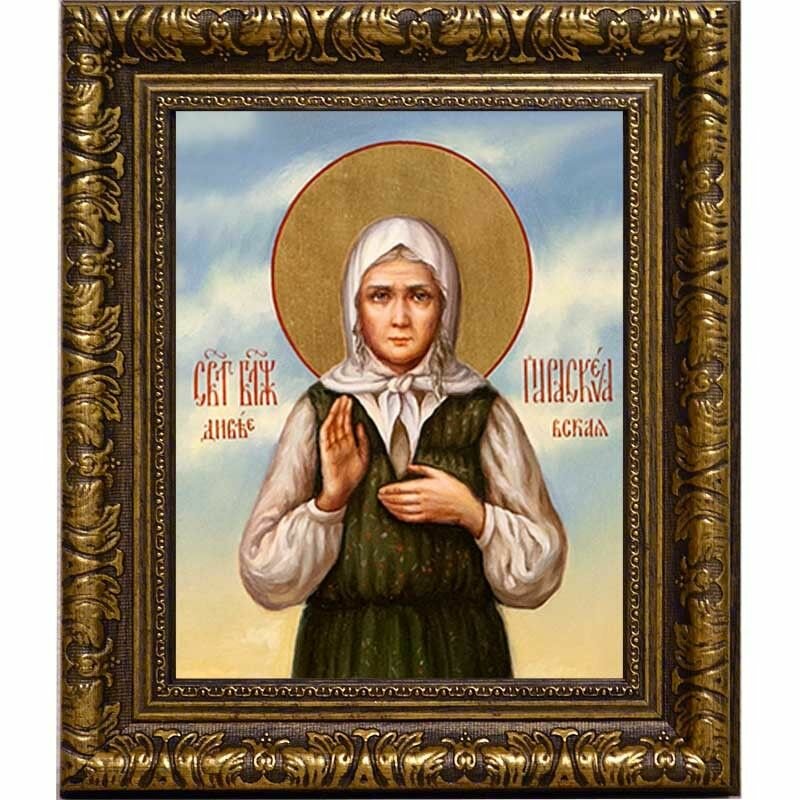 Параскева Дивеевская блаженная. Икона на холсте. (30 х 40 см / В раме под стеклом).