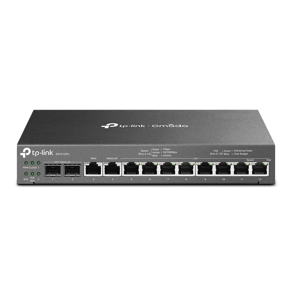 Маршрутизатор TP-Link ER7212PC черный VPN 8G, 2PoE