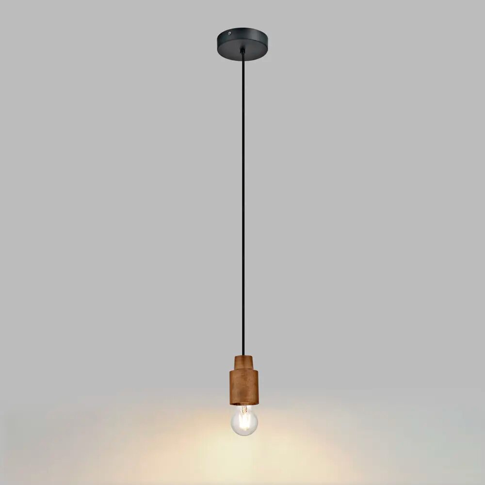 Подвесной светильник деревянный Inspire Bilbo E27x1 дерево, цвет черный