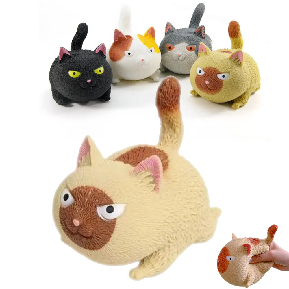 Игрушка антистресс для детей Кот 8 х 6 х 7 см, 4 цвета, T229